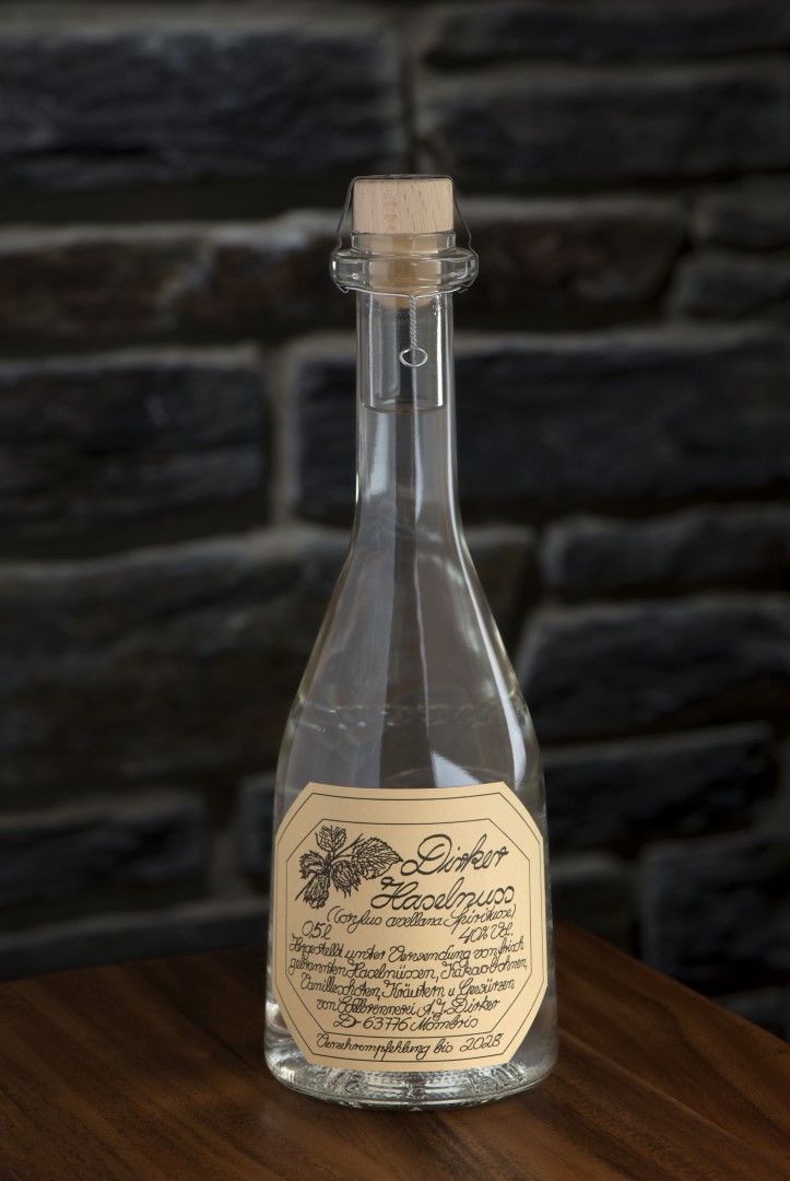 Haselnußgeist 40% - Dirker 0,5 l - Historische Senfmühle Monschau